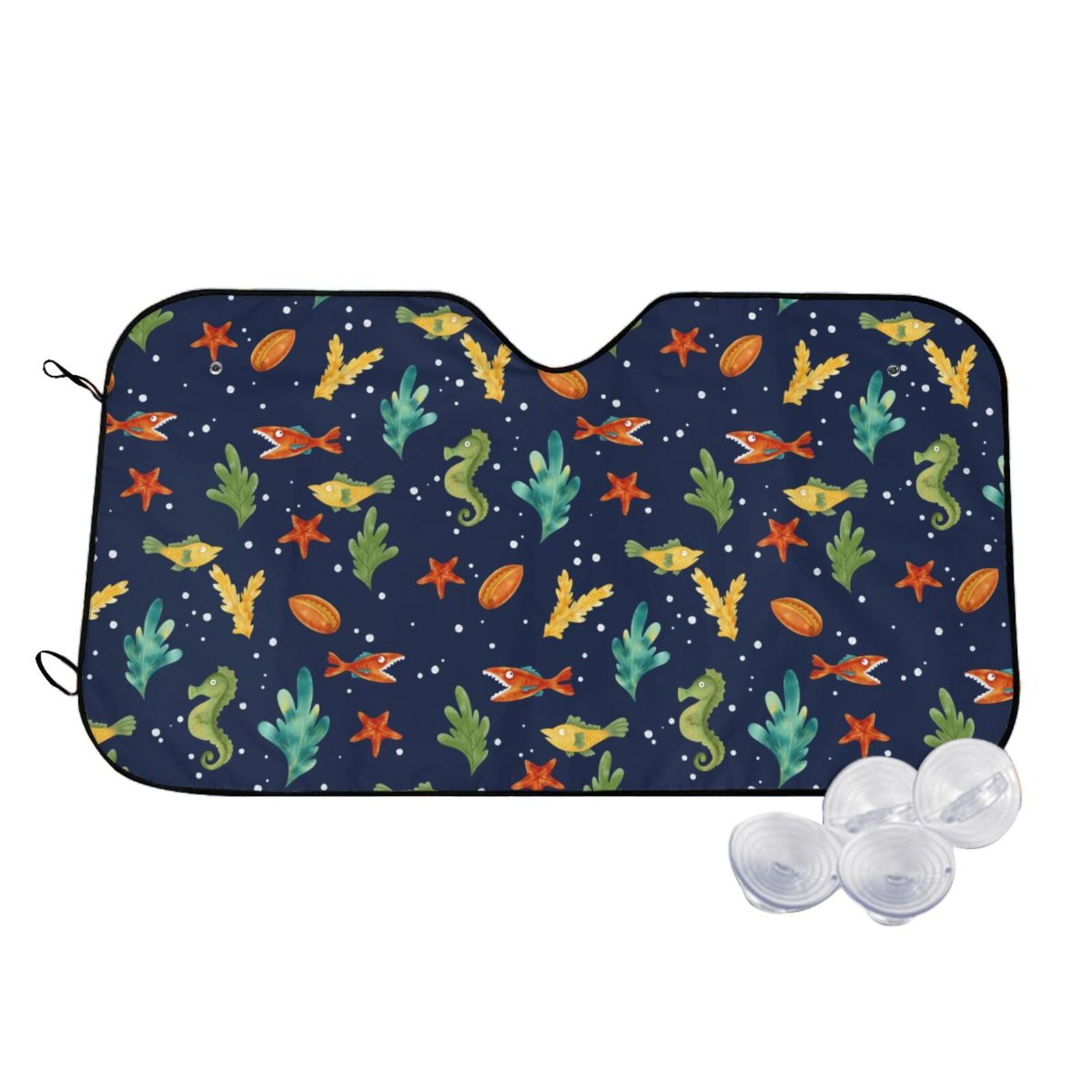 Daiia Shells and Seaweed Windshield Sun Shade for Car SUV Truck (Small ...