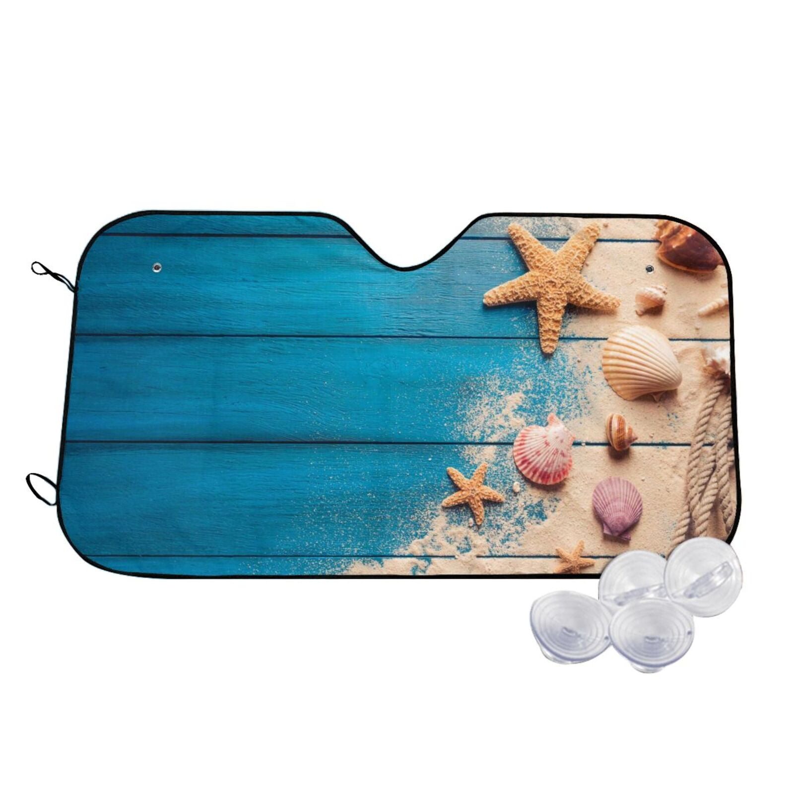Daiia Shells and Starfish Windshield Sun Shade for Car SUV Truck ...