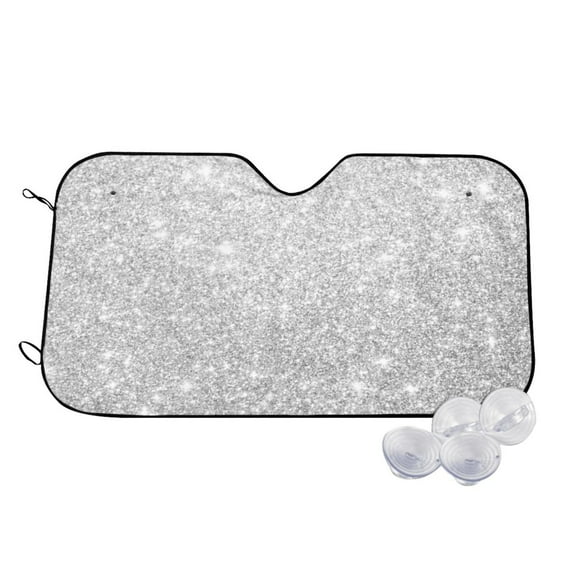 Daiia Silver Glitter Windshield Sun Shade for Car SUV Truck (Medium ...