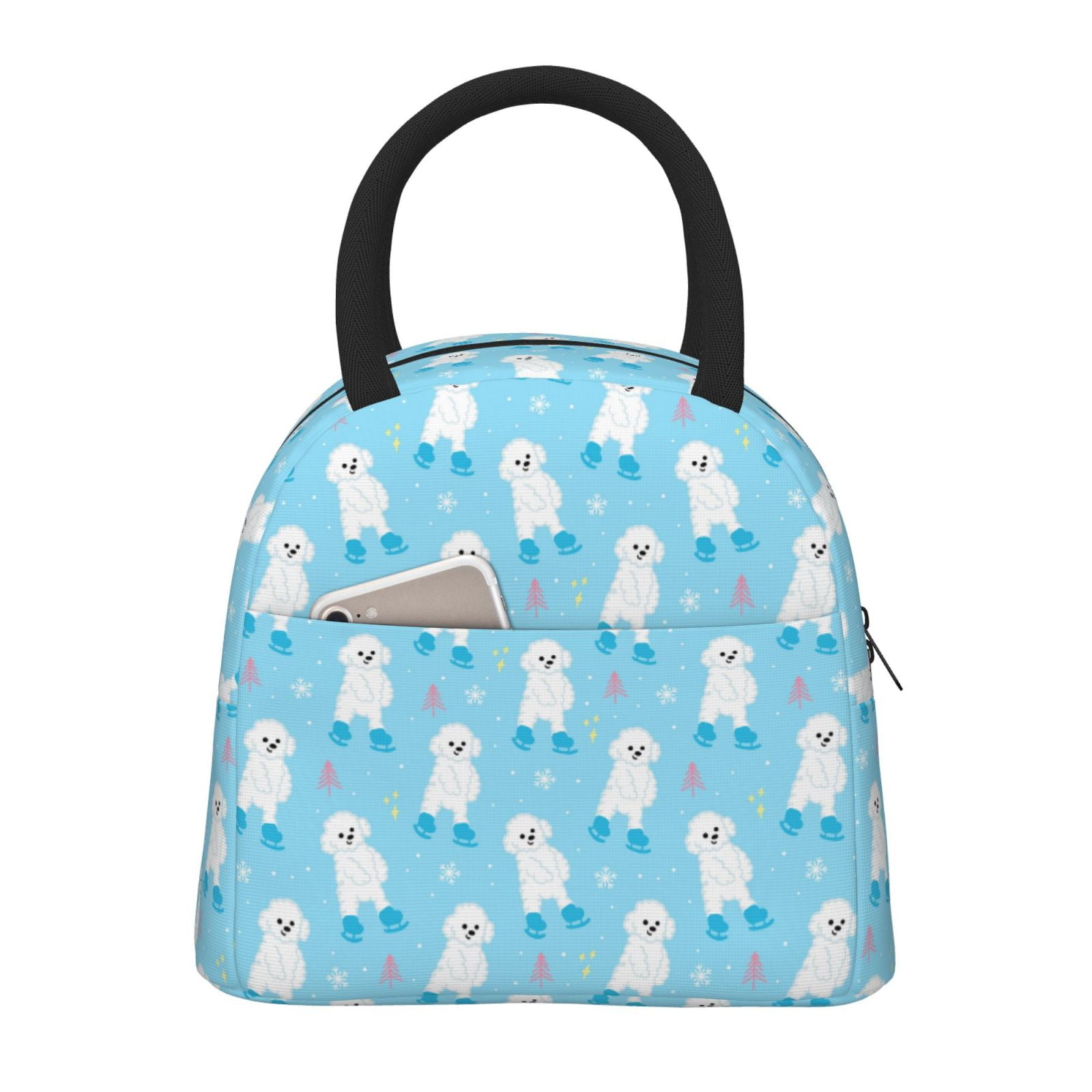 Daiia Skating Poodle Fun Pattern Lunch Bag , Insulated Lunch Box, Small ...