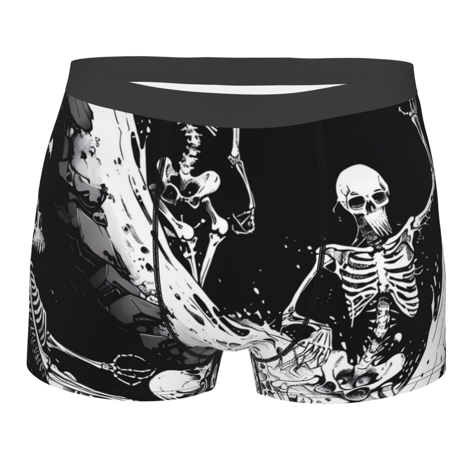 Daiia Skeleton Wave Artwork Men's Underwear Boxer Briefs, Cotton ...