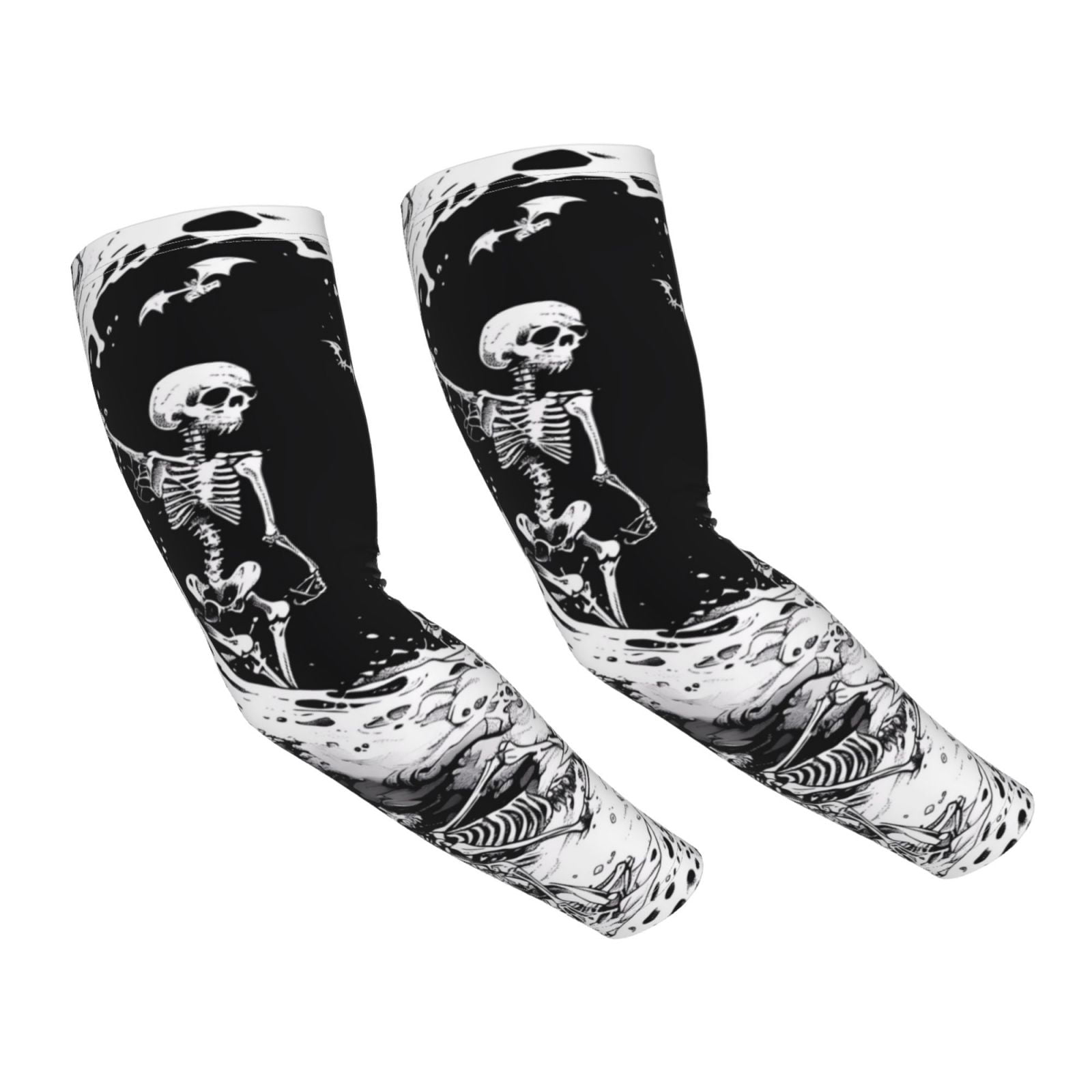 Daiia Skeleton Wave Artwork UV Sun Protection Arm Sleeves - Cooling ...