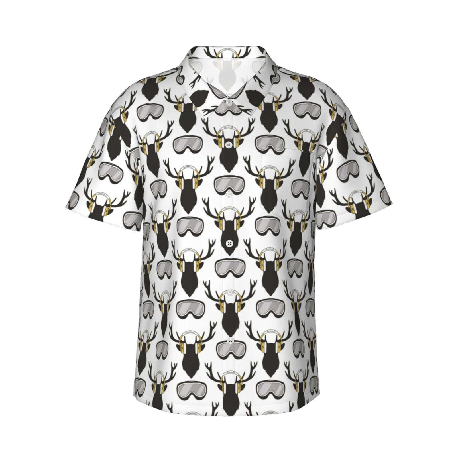Daiia Ski Goggles Moose Music Picture Hawaiian Shirt for Men Gentle ...