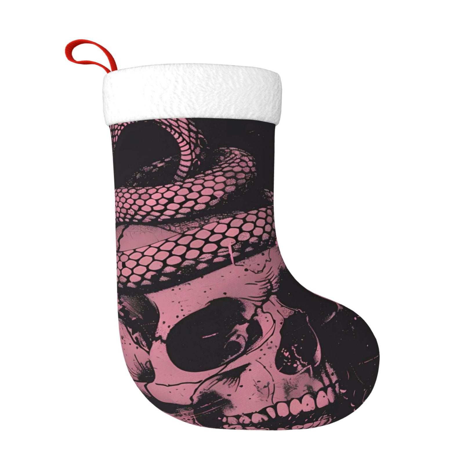 Daiia Skull and Snake Art Print Christmas Stocking，18"Large Knitted ...
