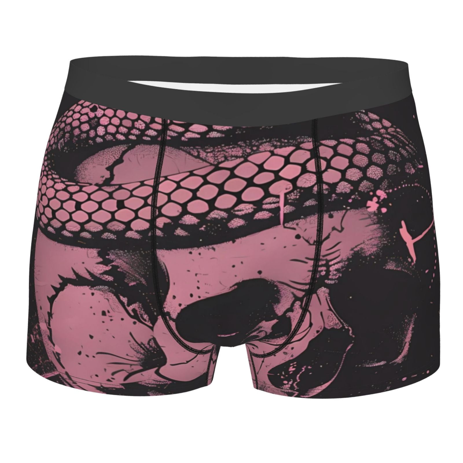 Daiia Skull and Snake Art Men's Underwear Boxer Briefs, Cotton Stretch ...