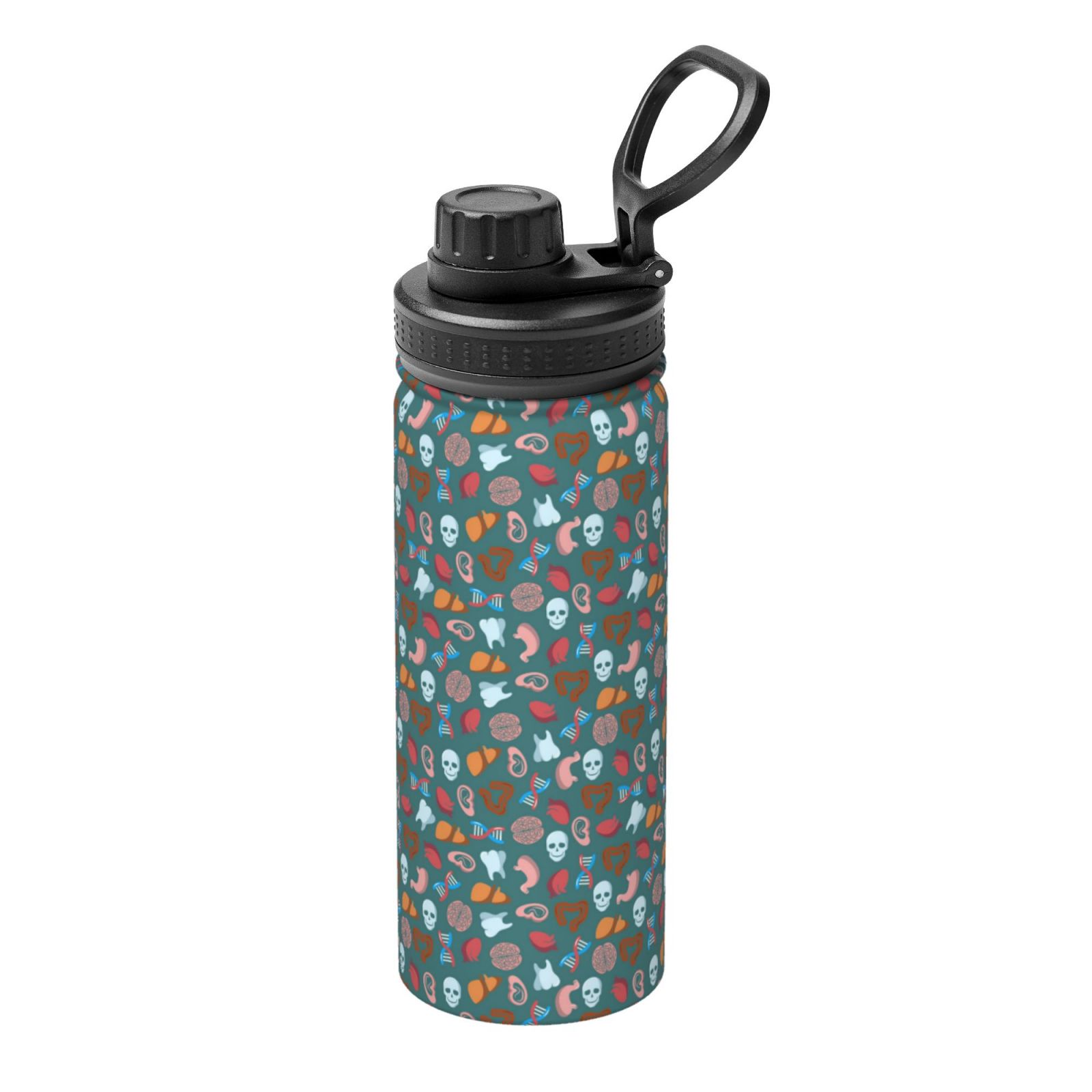 Daiia Skull cute organ Printed 18 OZ Sports Insulated Kettle Drinking ...