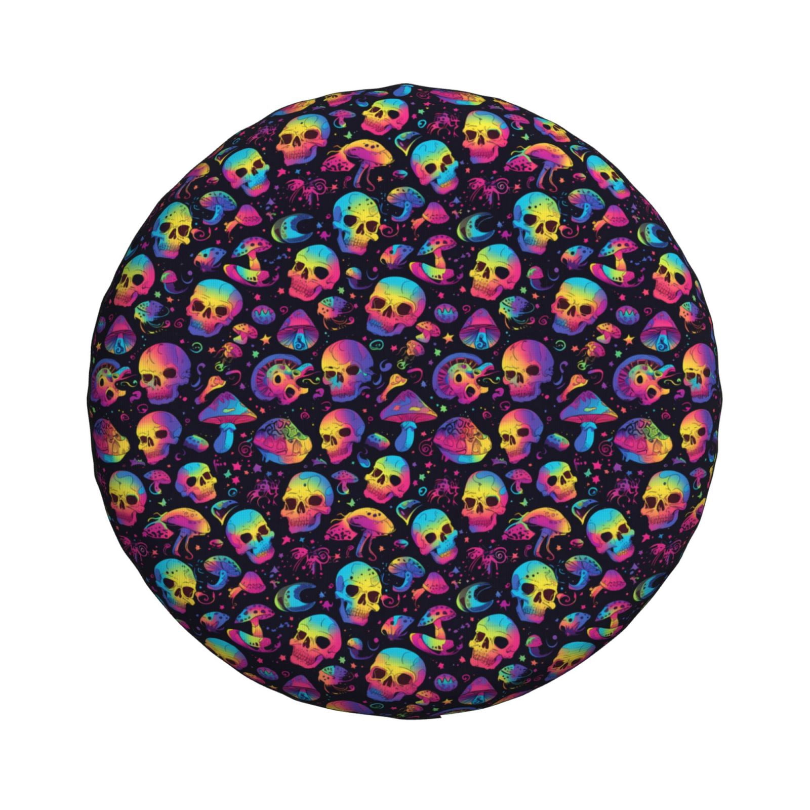 Daiia Skull mushroom rainbow color Tire Covers , Travel Trailer Camper ...