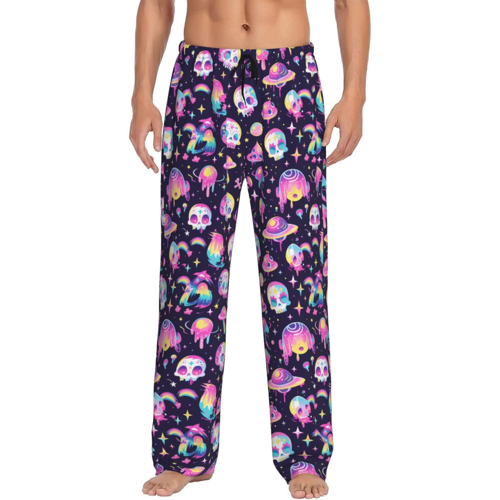 Daiia Skull mushroom space Men's Sleep Pant with Pockets and Drawstring ...