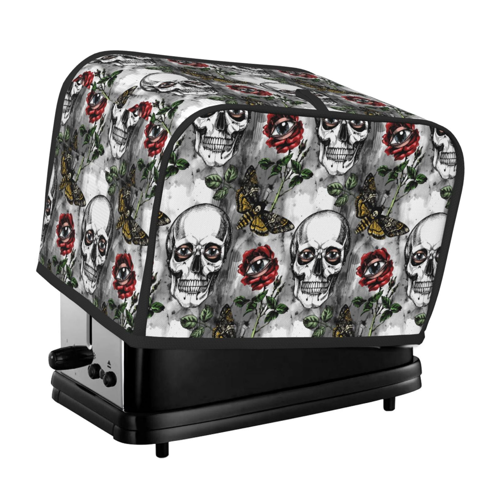Daiia Skulls Roses Pattern 2 slice Toaster Cover, Toaster Appliance ...