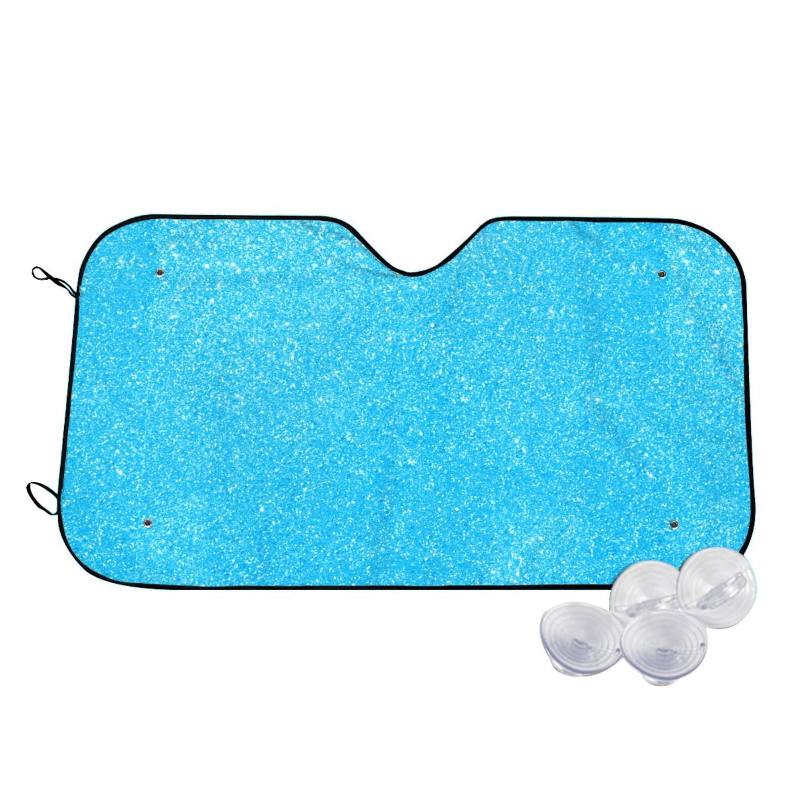Daiia Sky Blue Glitter Windshield Sun Shade for Car SUV Truck (Small ...