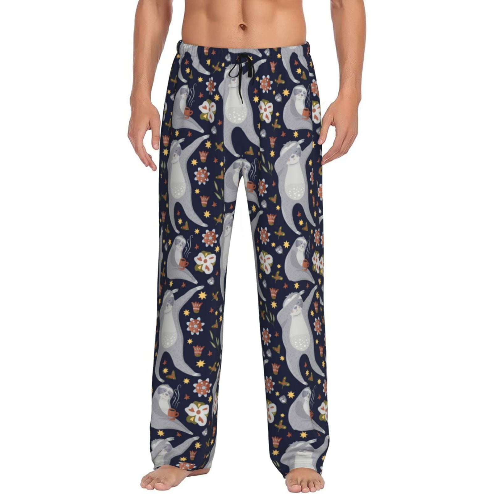 Daiia Sloths Dancing Men's Sleep Pant with Pockets and Drawstring ...