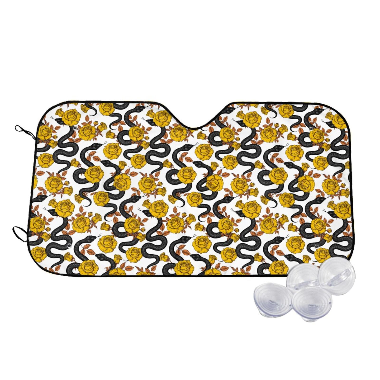 Daiia Snake And Rose Windshield Sun Shade for Car SUV Truck (Small ...