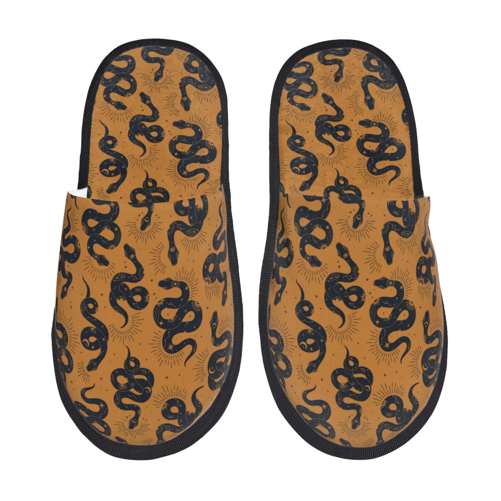 Daiia Snake Pattern Furry Slippers for Women and Men, Soft Plush Indoor ...