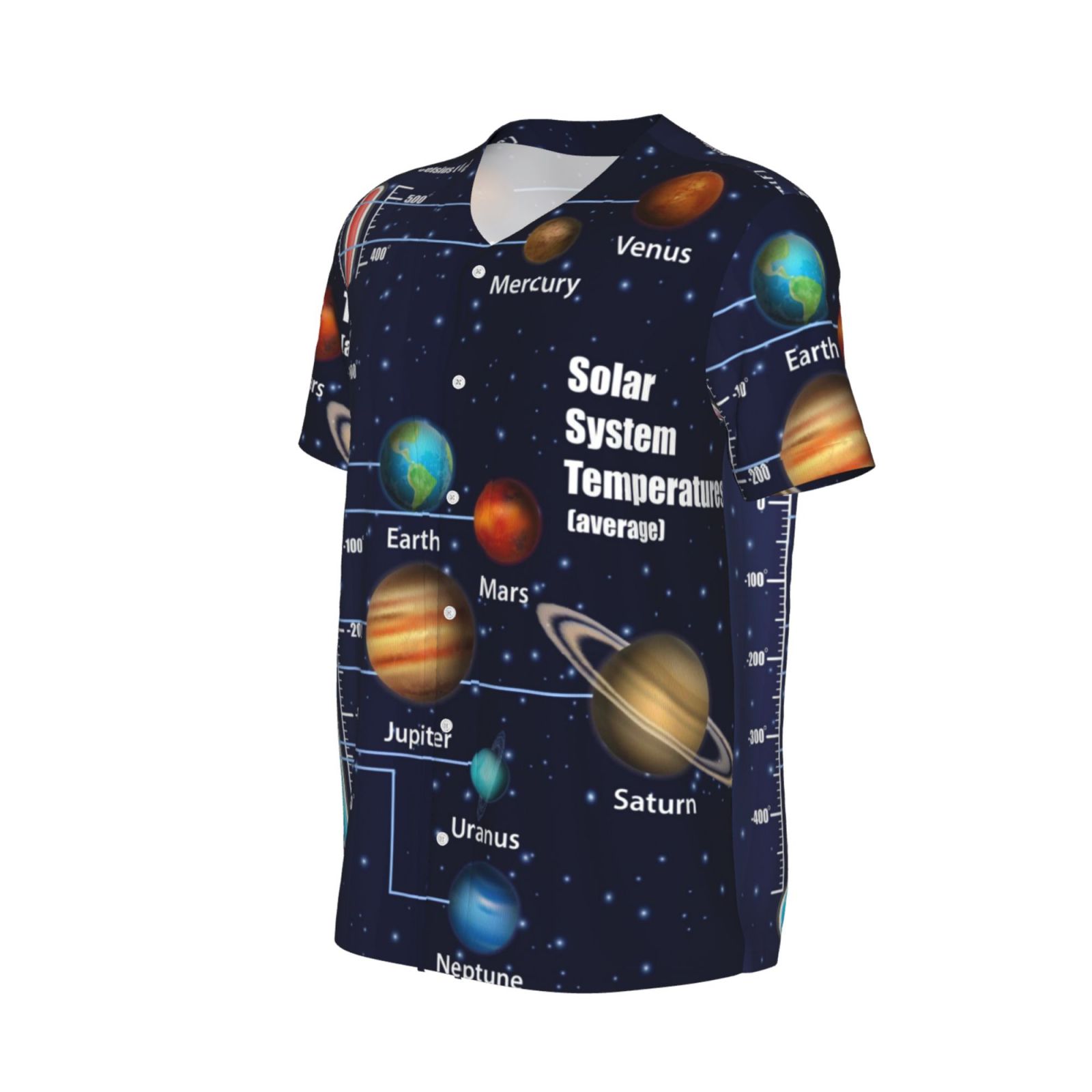 Daiia Solar System Mens Baseball Jersey Button Down Shirts Short Sleeve ...