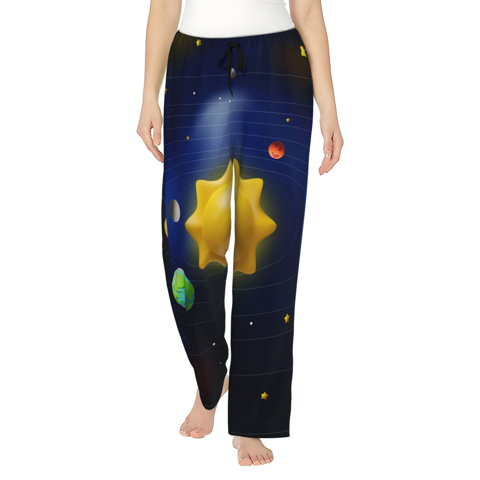 Daiia Solar System Women's Sleep Pant with Pockets and Drawstring ...