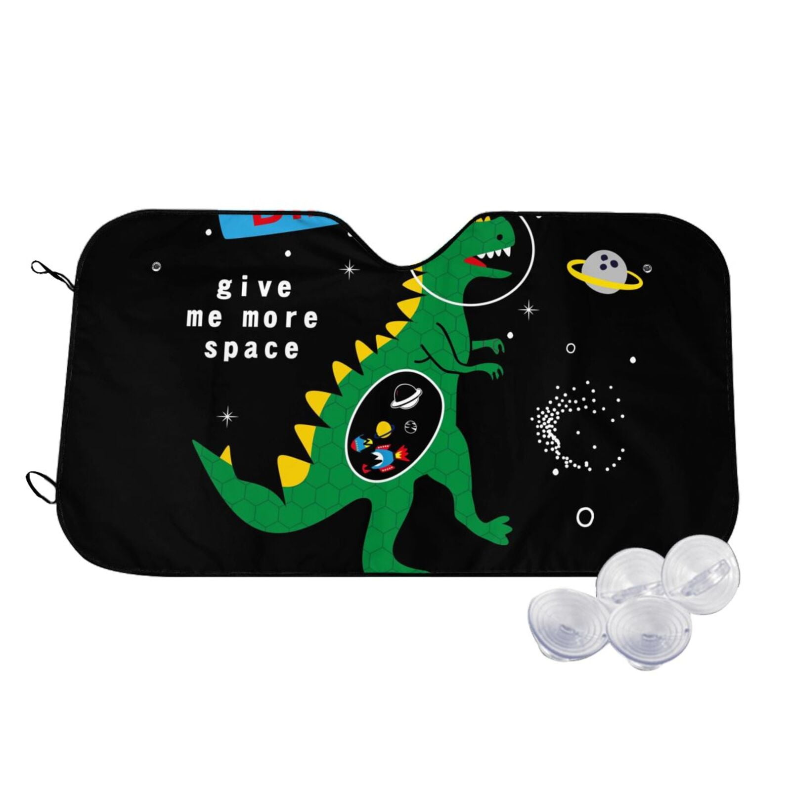 Daiia Space Dino Cartoon Black Windshield Sun Shade for Car SUV Truck ...