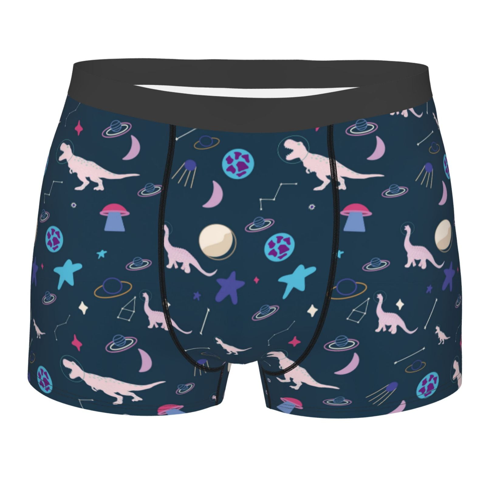 Daiia Space Dinosaur Men's Underwear Boxer Briefs, Cotton Stretch ...