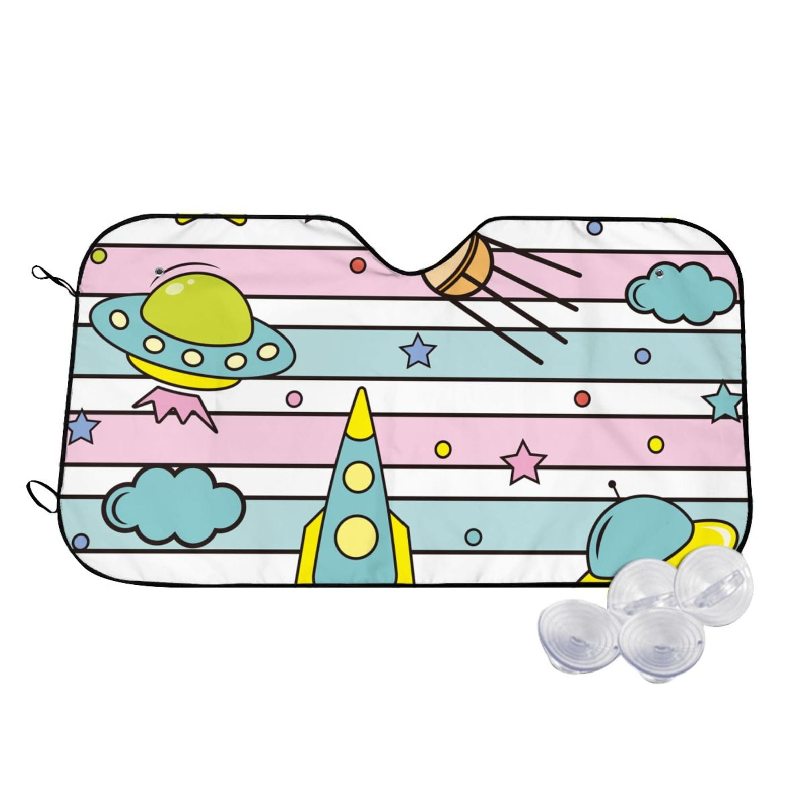 Daiia Space Doodle Windshield Sun Shade for Car SUV Truck (Small ), Car ...
