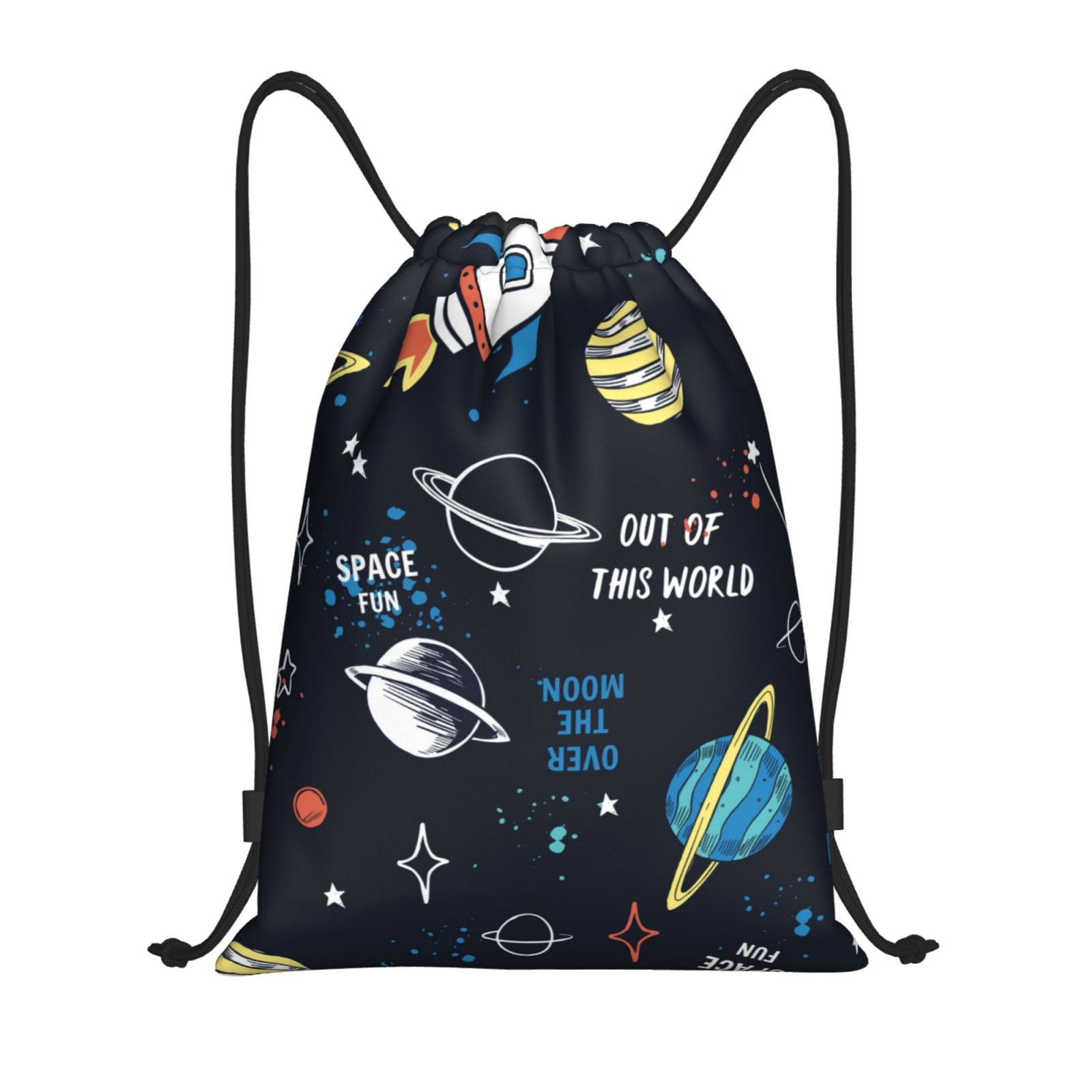 Daiia Space Pattern Drawstring Backpack, Gym Bag, Lightweight Backpack ...