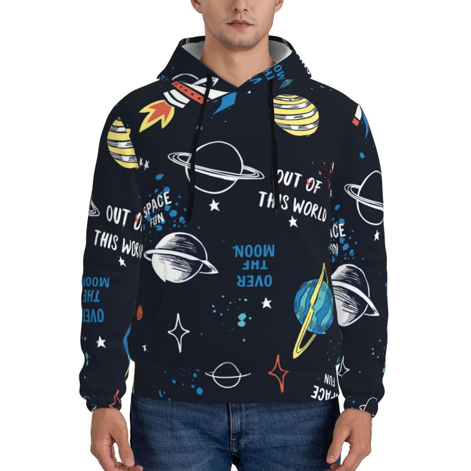 Daiia Space for Men's Fashion Hoodies & Sweatshirts with Kangaroo ...