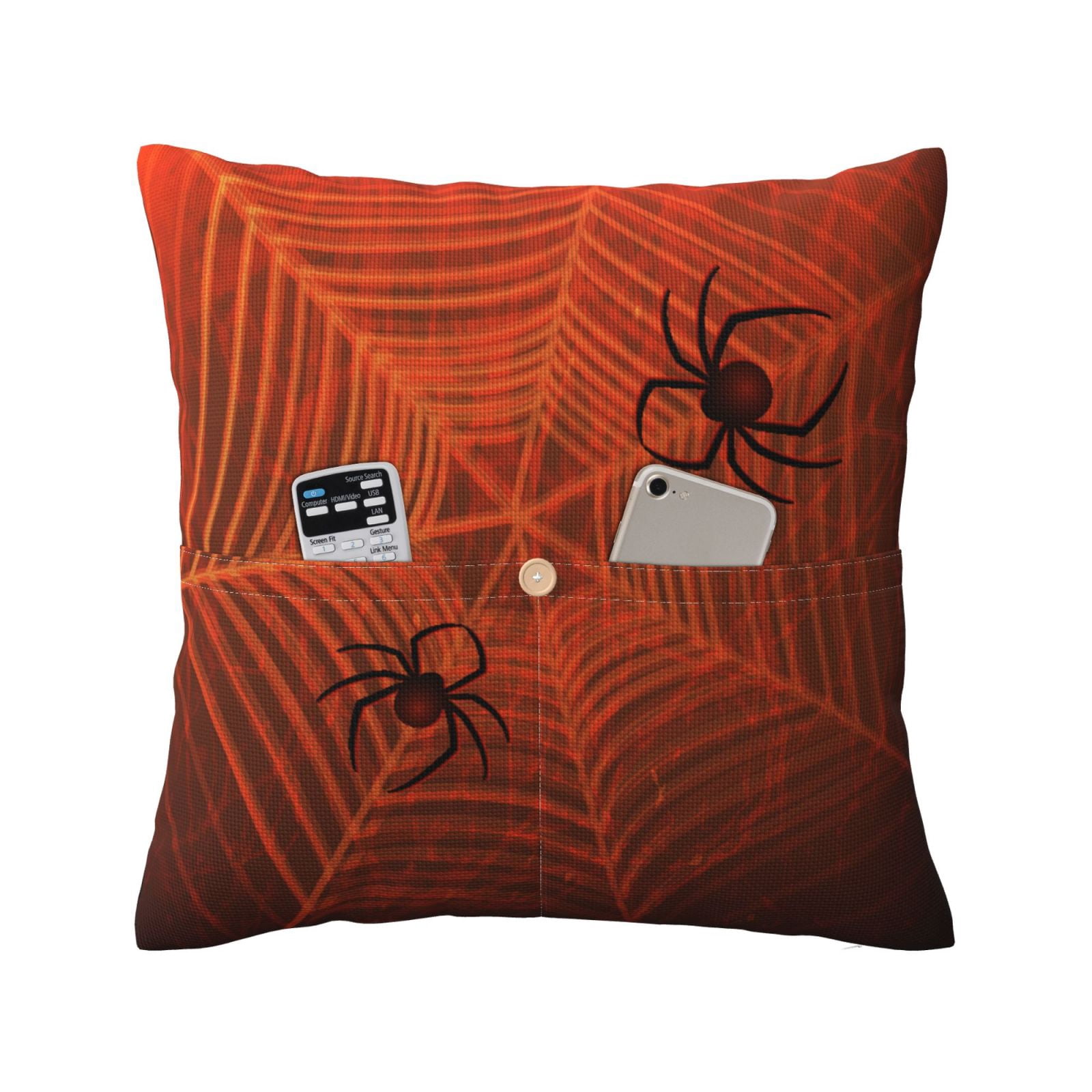 Daiia Spider Web Pattern Linen Decorative Throw Pillow Cover with 2 ...