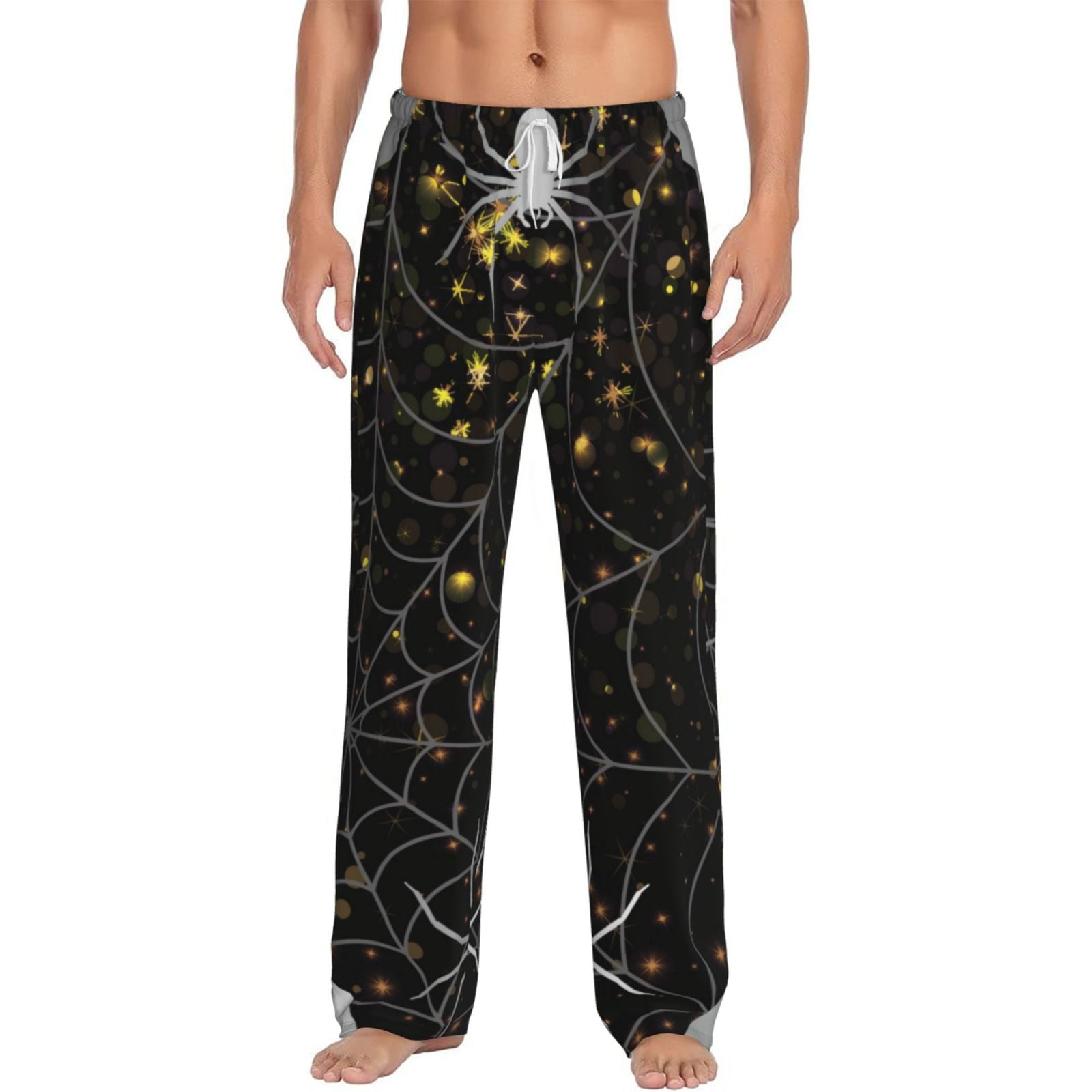 Daiia Spiderweb Bats And A Spider Men's Sleep Pant with Pockets and ...