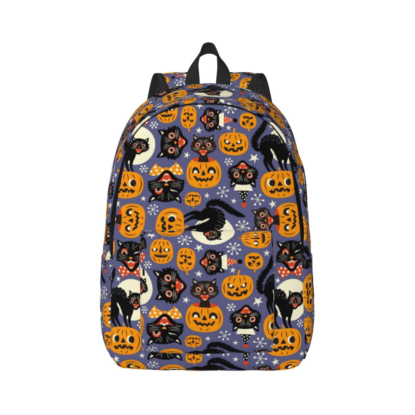 Daiia Spooky Cats And Halloween Pumpkins Vintage Canvas Backpack for ...