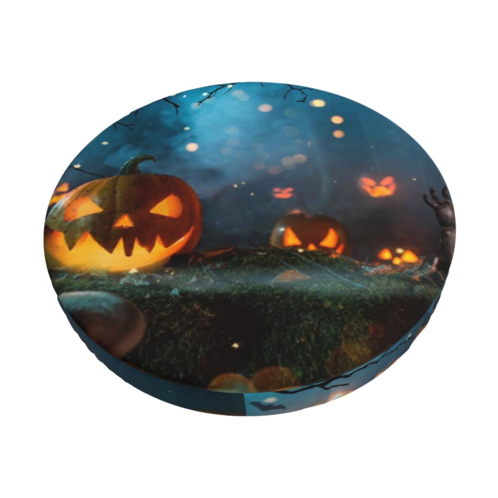 Daiia Spooky Halloween Stool Covers Round,Round Bar Stool Covers ...