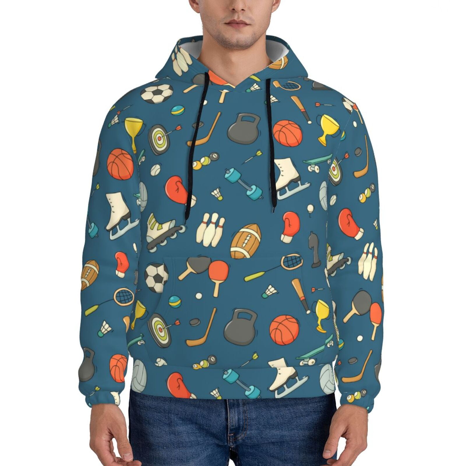 Daiia Sports Ball for Men's Fashion Hoodies & Sweatshirts with Kangaroo ...