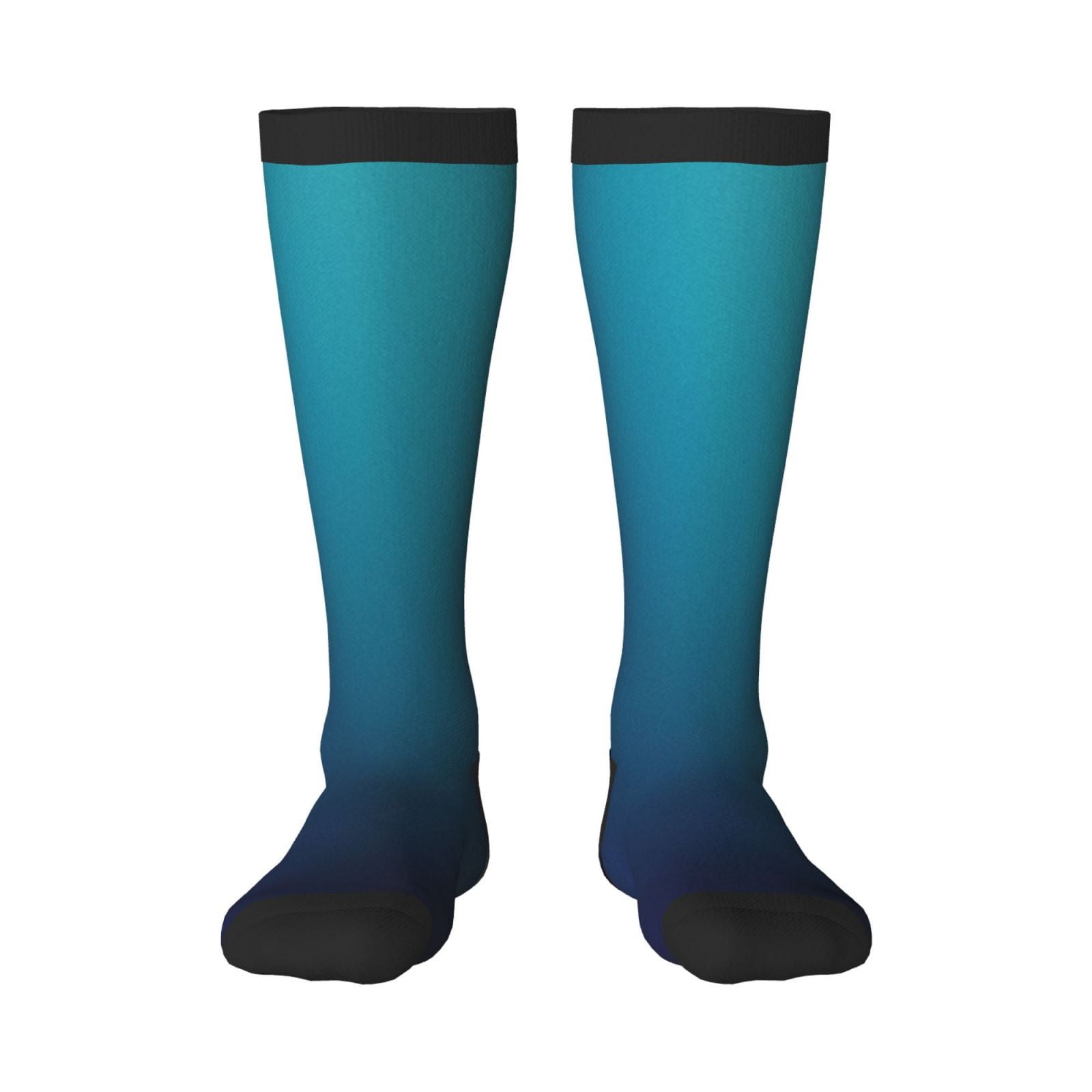 Daiia Sports Socks Blue and Teal Gradient Printed Novelty Crew Socks ...