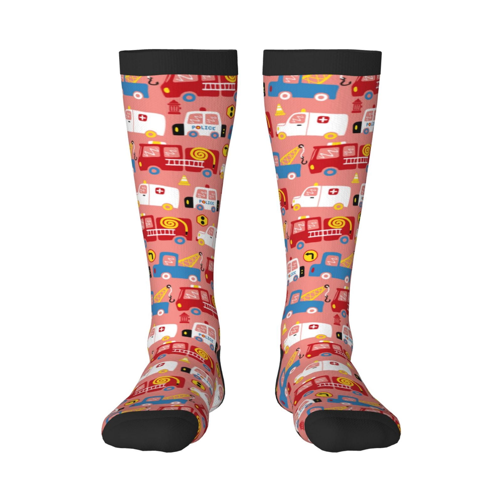 Daiia Sports Socks Cartoon with Traffic Elements Printed Novelty Crew ...