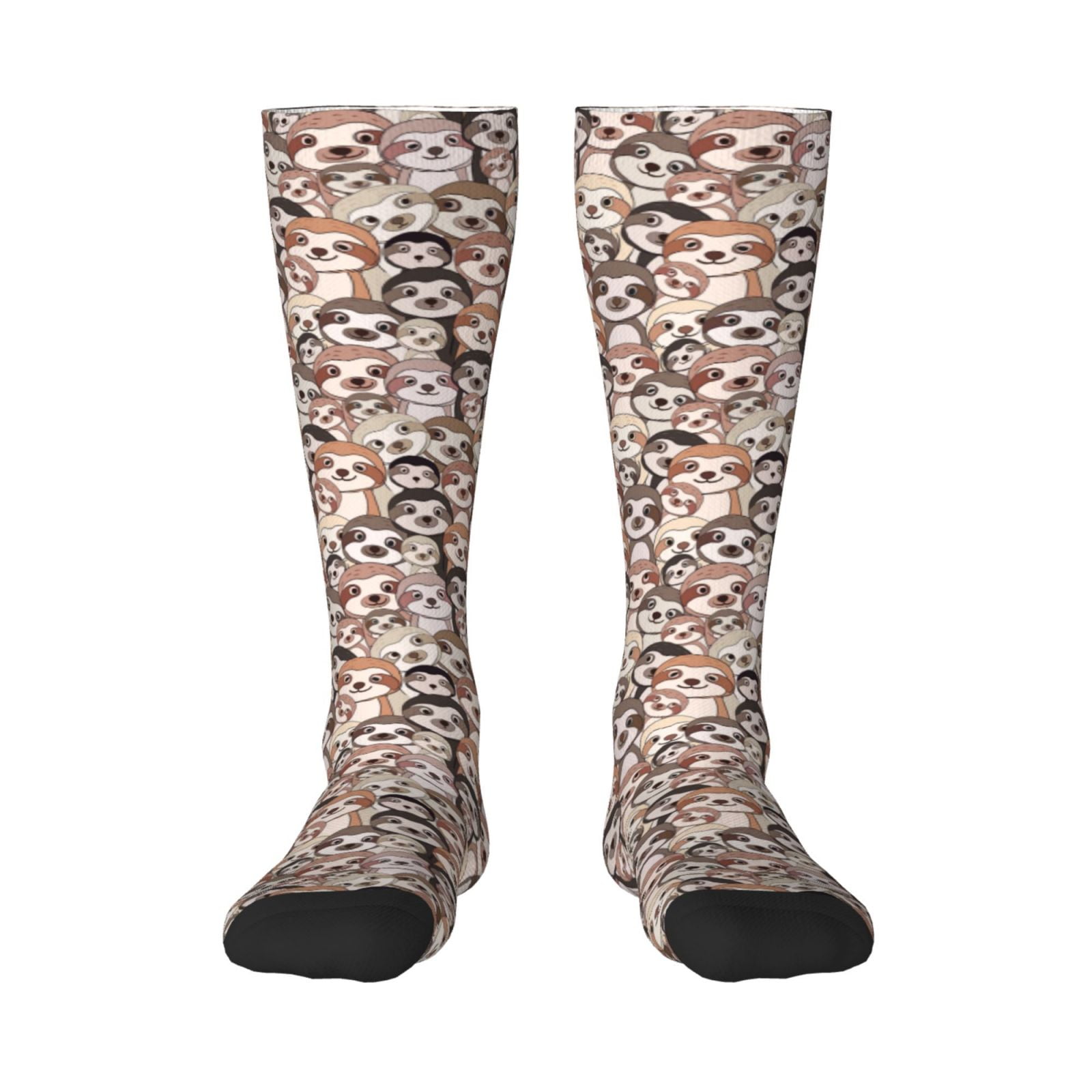 Daiia Sports Socks Cute brown sloth monkey Printed Novelty Crew Socks ...