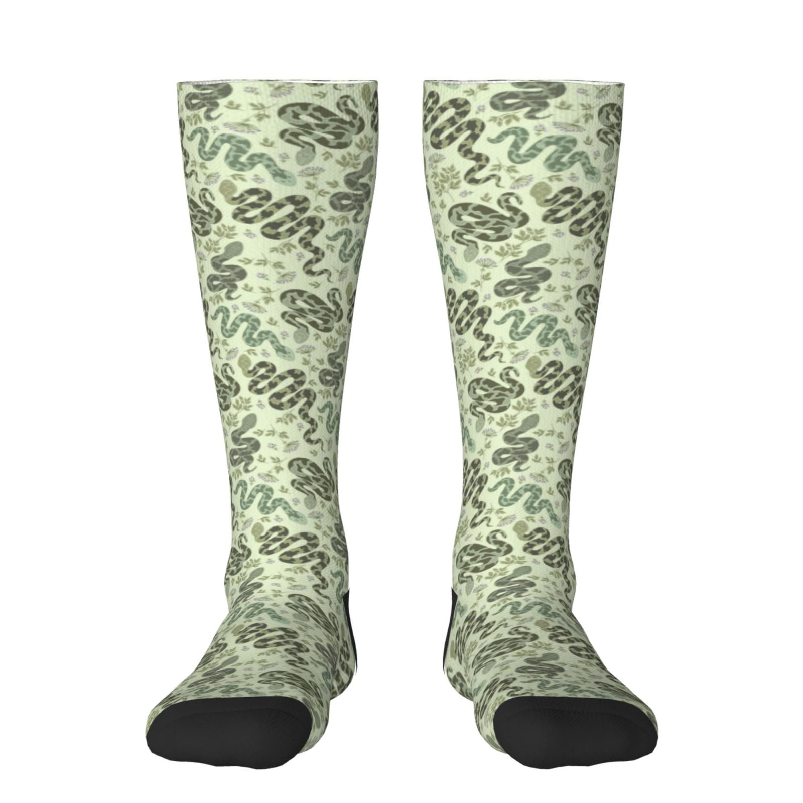 Daiia Sports Socks Green Snake Printed Novelty Crew Socks for Men Women ...