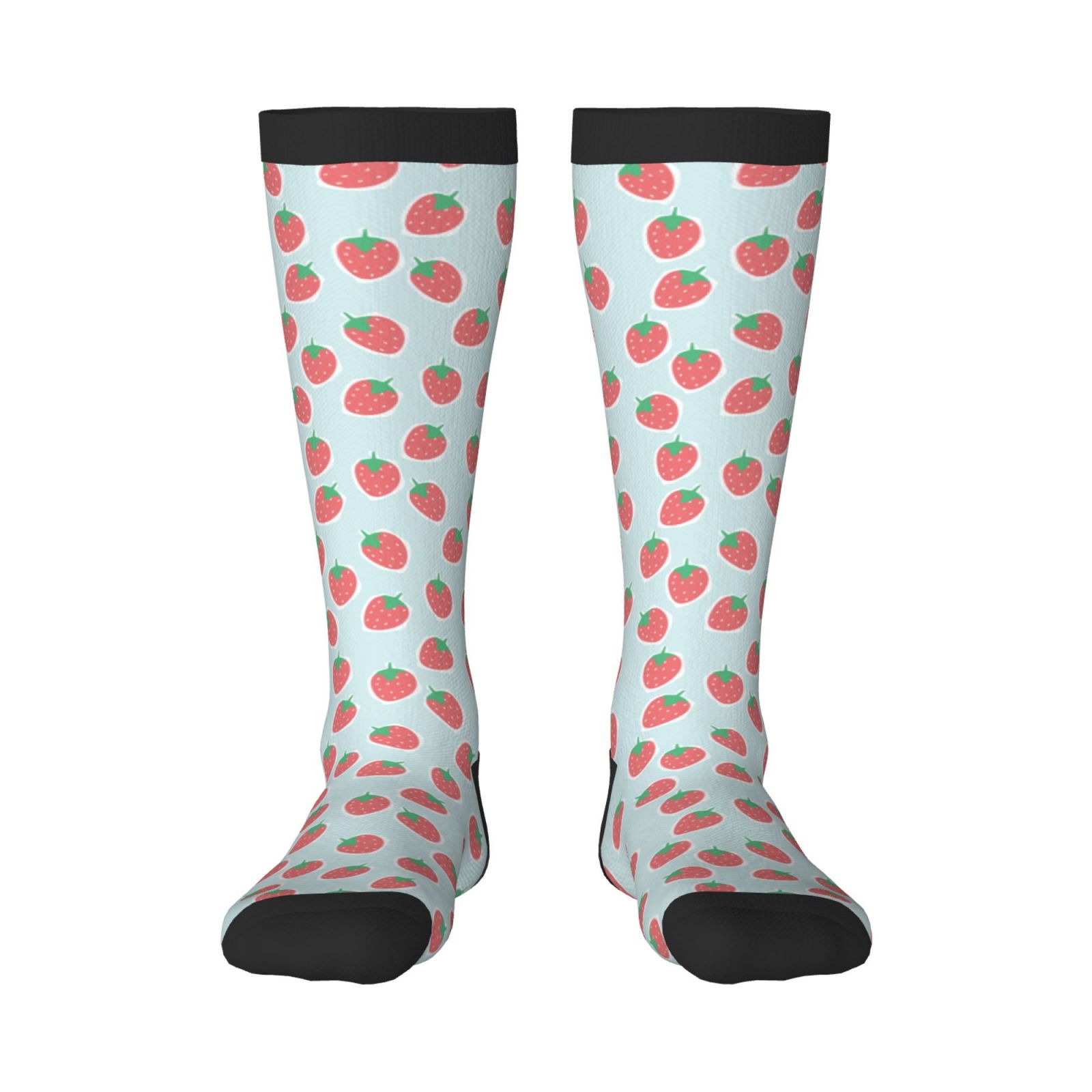 Daiia Sports Socks Hand Drawn Strawberry Printed Novelty Crew Socks for ...