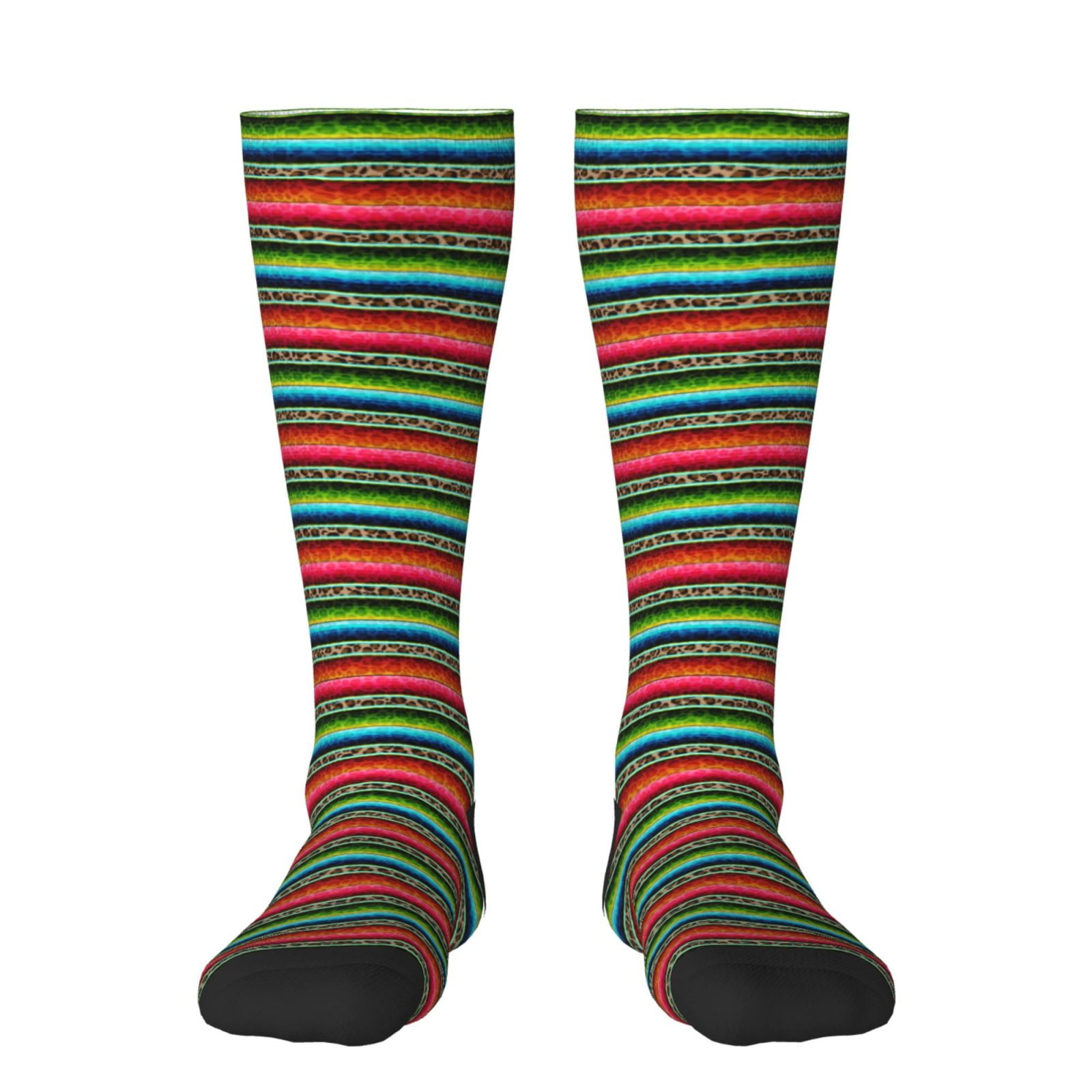 Daiia Sports Socks Mexican Leopard Serape Blanket Stripes Printed ...