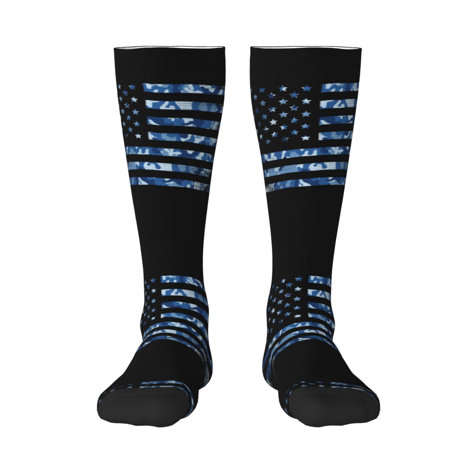 Daiia Sports Socks Navy Camouflage American Flag Printed Novelty Crew ...