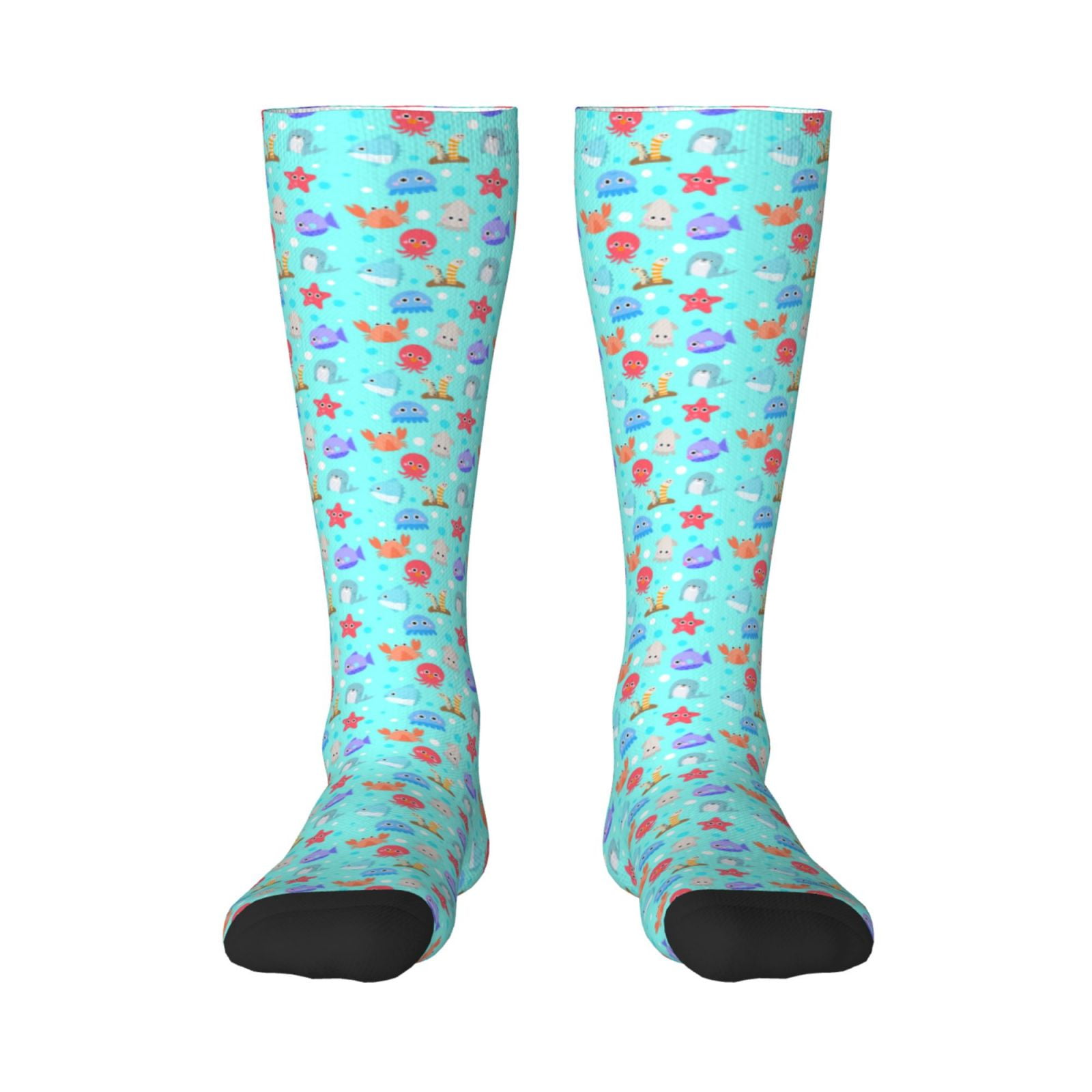 Daiia Sports Socks Sea animals Printed Novelty Crew Socks for Men Women ...