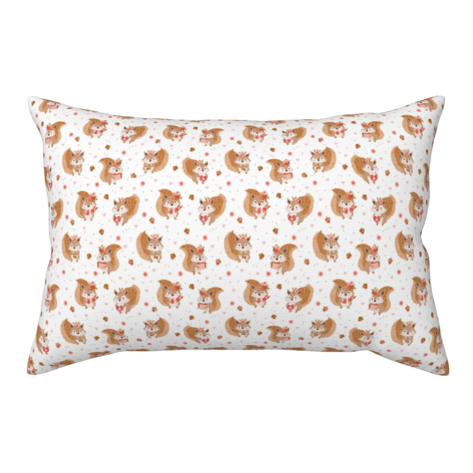 Daiia Squirrel And Rose Print Pillow Cases 20x30 Inches,Soft ...