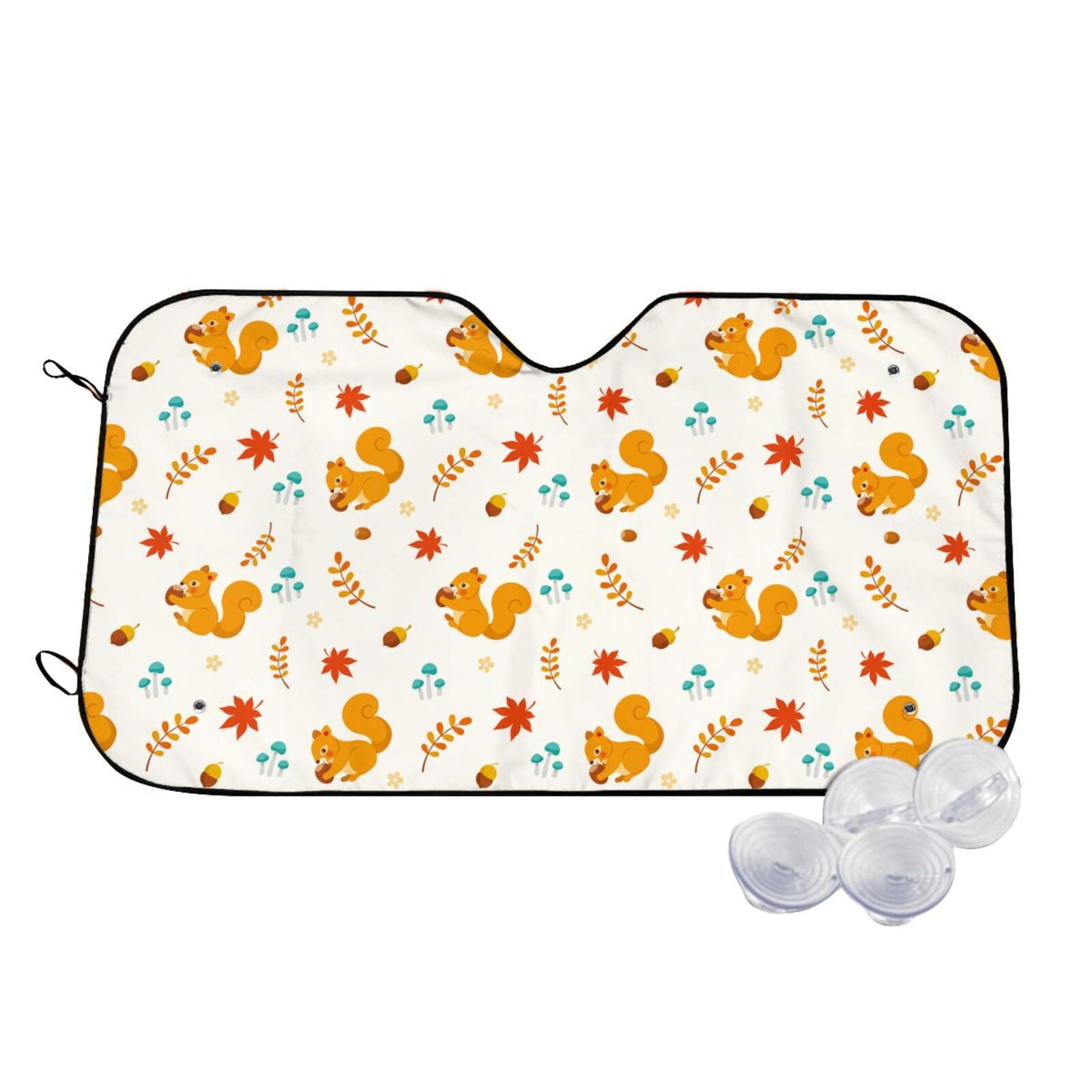 Daiia Squirrel Maple Leaves And Nuts Windshield Sun Shade for Car SUV ...