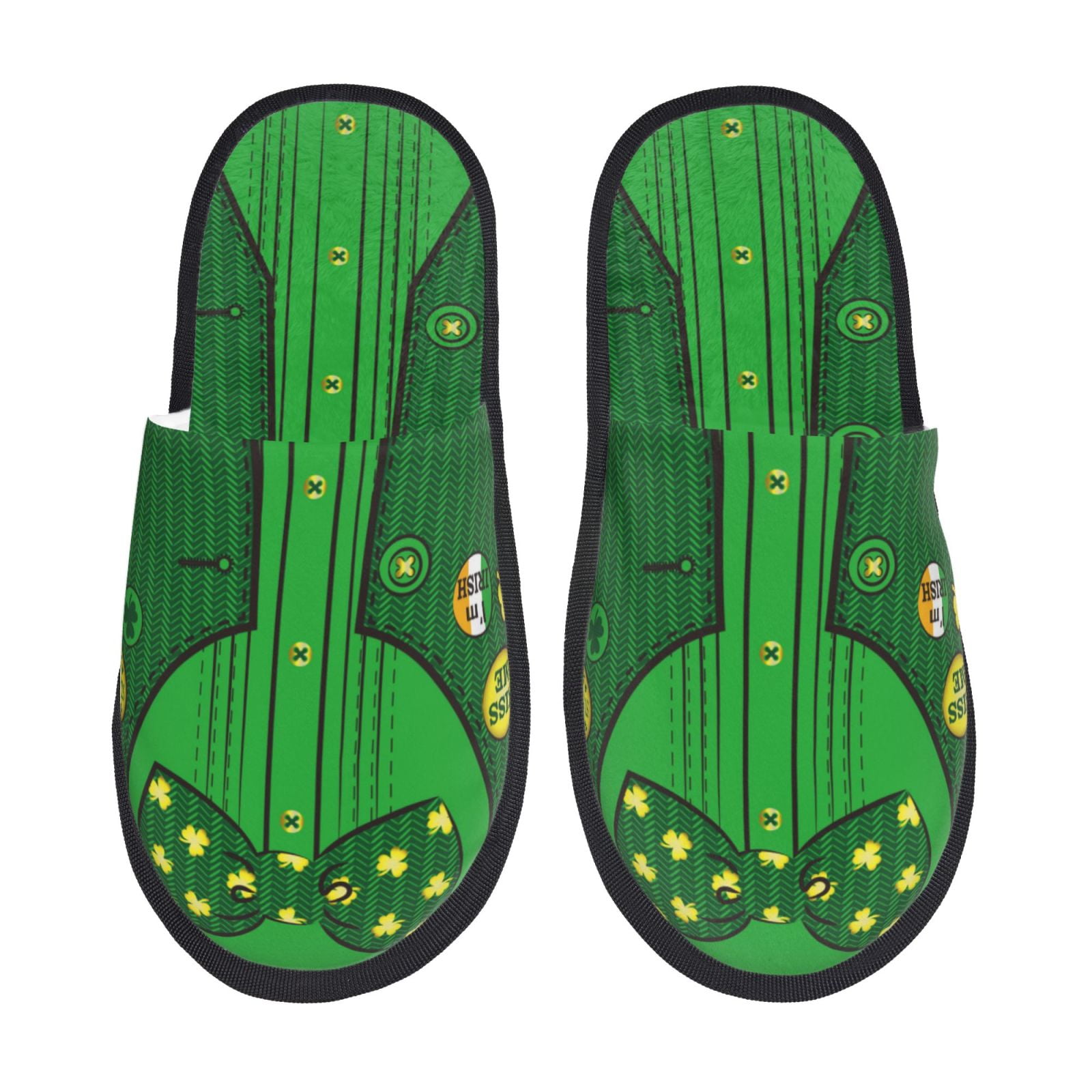 Daiia St Patrick's day Pattern Furry Slippers for Women and Men, Soft ...