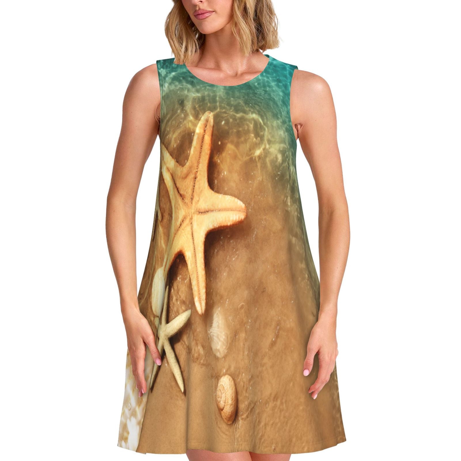Daiia Starfish And Seashell 1 Print Women's Dresses 2025 Trendy Short ...