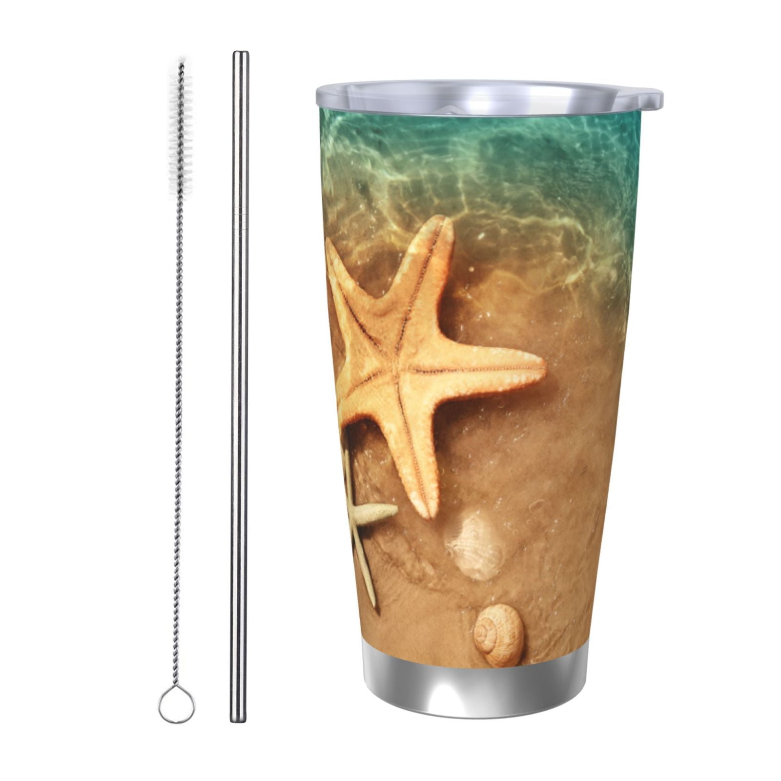 Daiia Starfish And Seashell 1 Printed 20oz Insulated Coffee Cup with ...