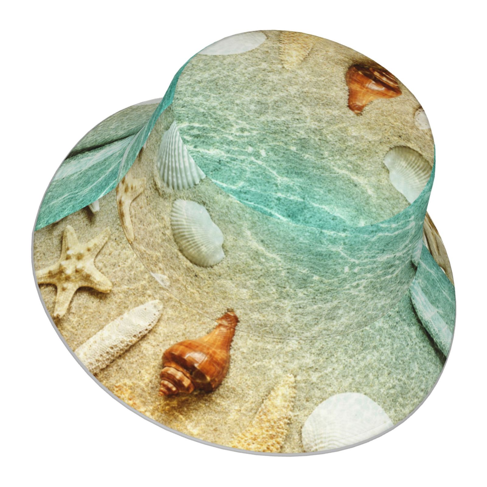 Daiia Starfish And Seashell On The Beach Pattern Bucket Hat - Trendy ...