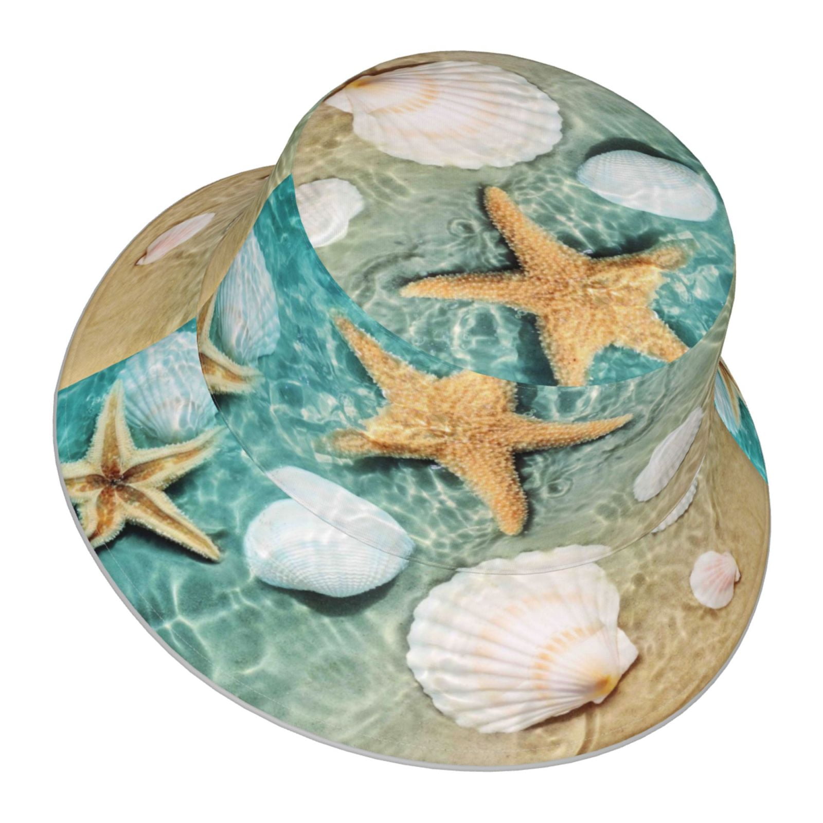 Daiia Starfish And Seashell On The Summer Beach Pattern Bucket Hat ...