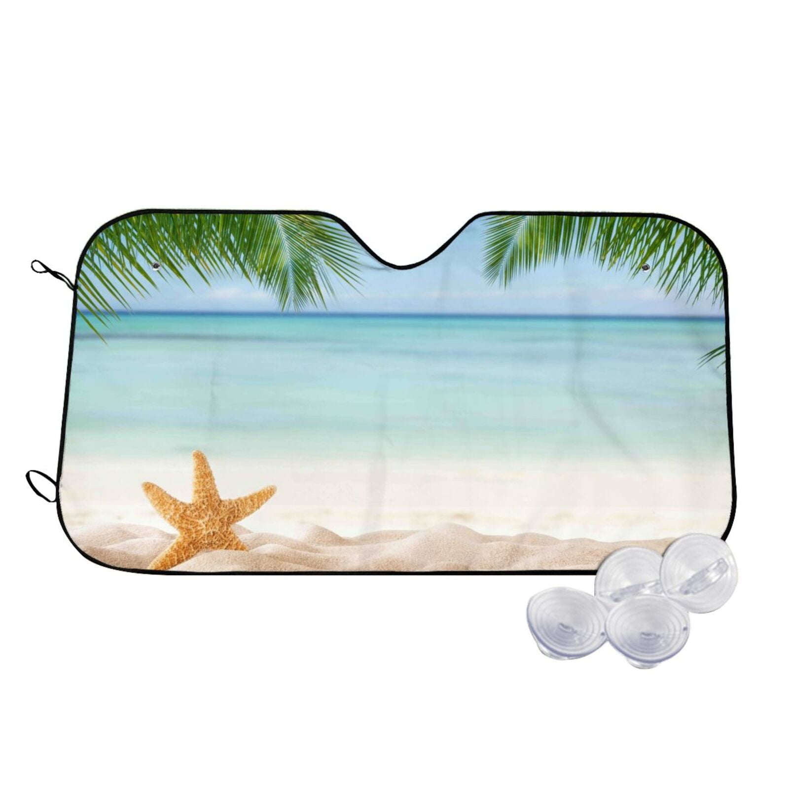 Daiia Starfish in Beach Windshield Sun Shade for Car SUV Truck (Medium ...