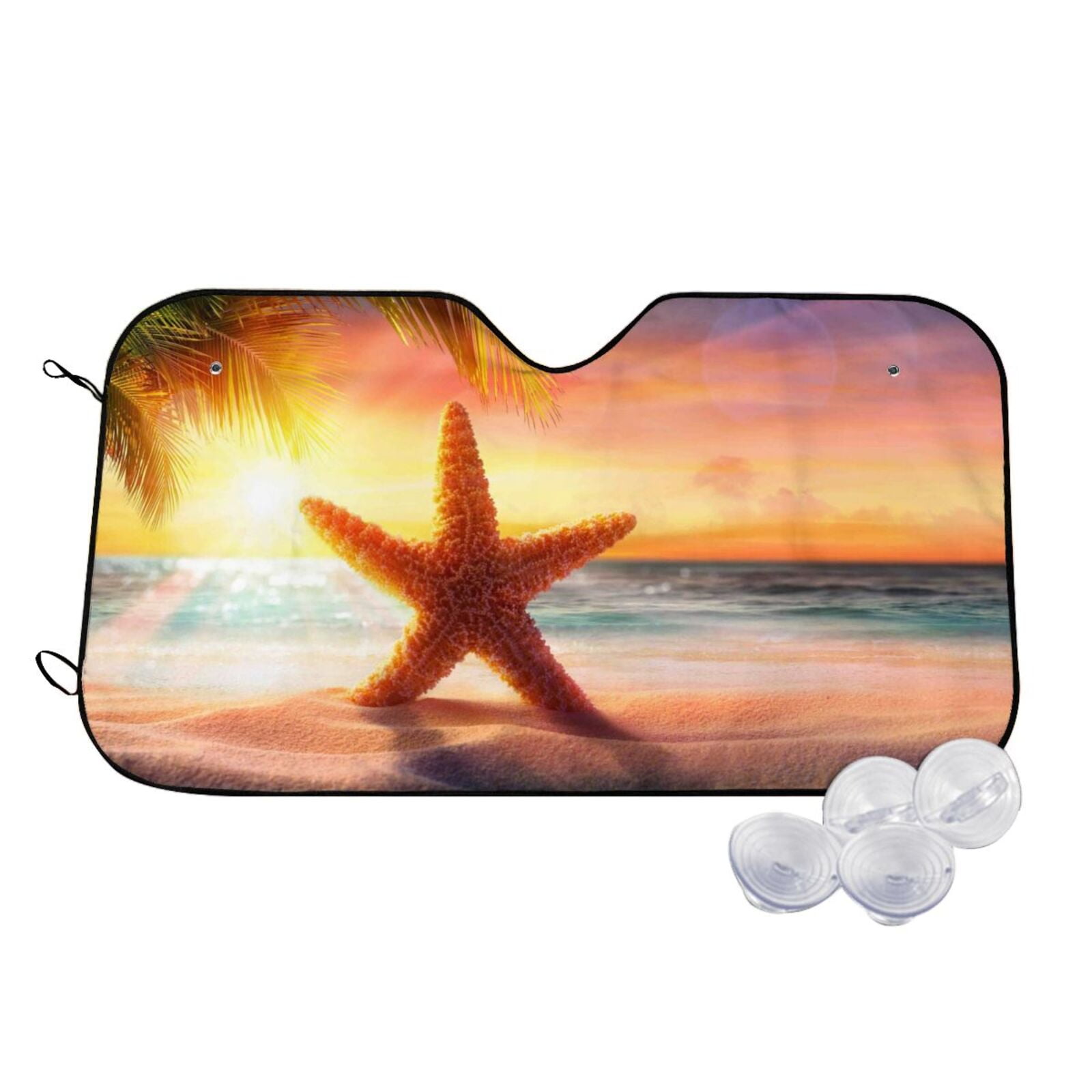 Daiia Starfish Sunset Sea Beach Windshield Sun Shade for Car SUV Truck ...