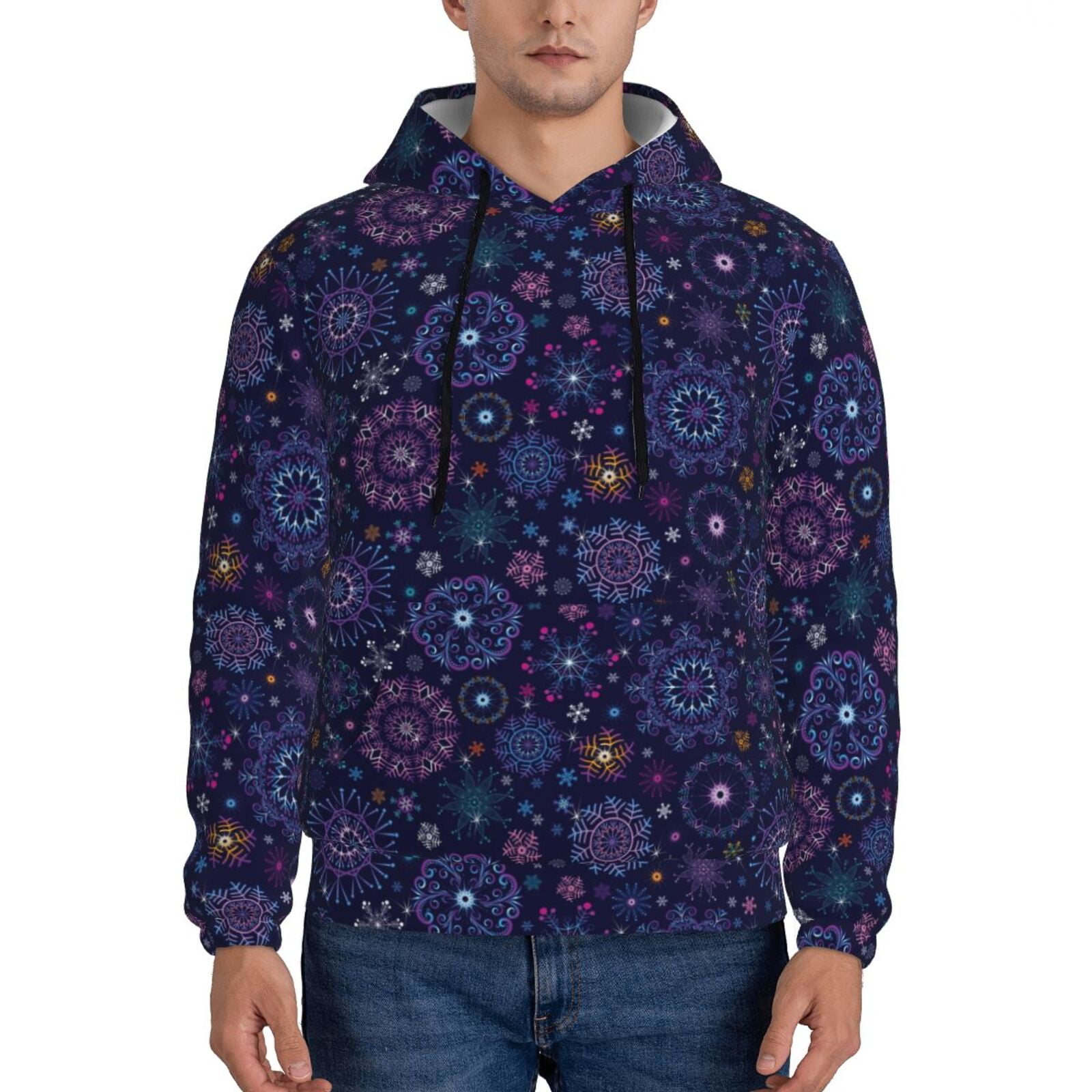 Daiia Stars And Gradient Colorful Snowflakes for Men's Fashion Hoodies ...