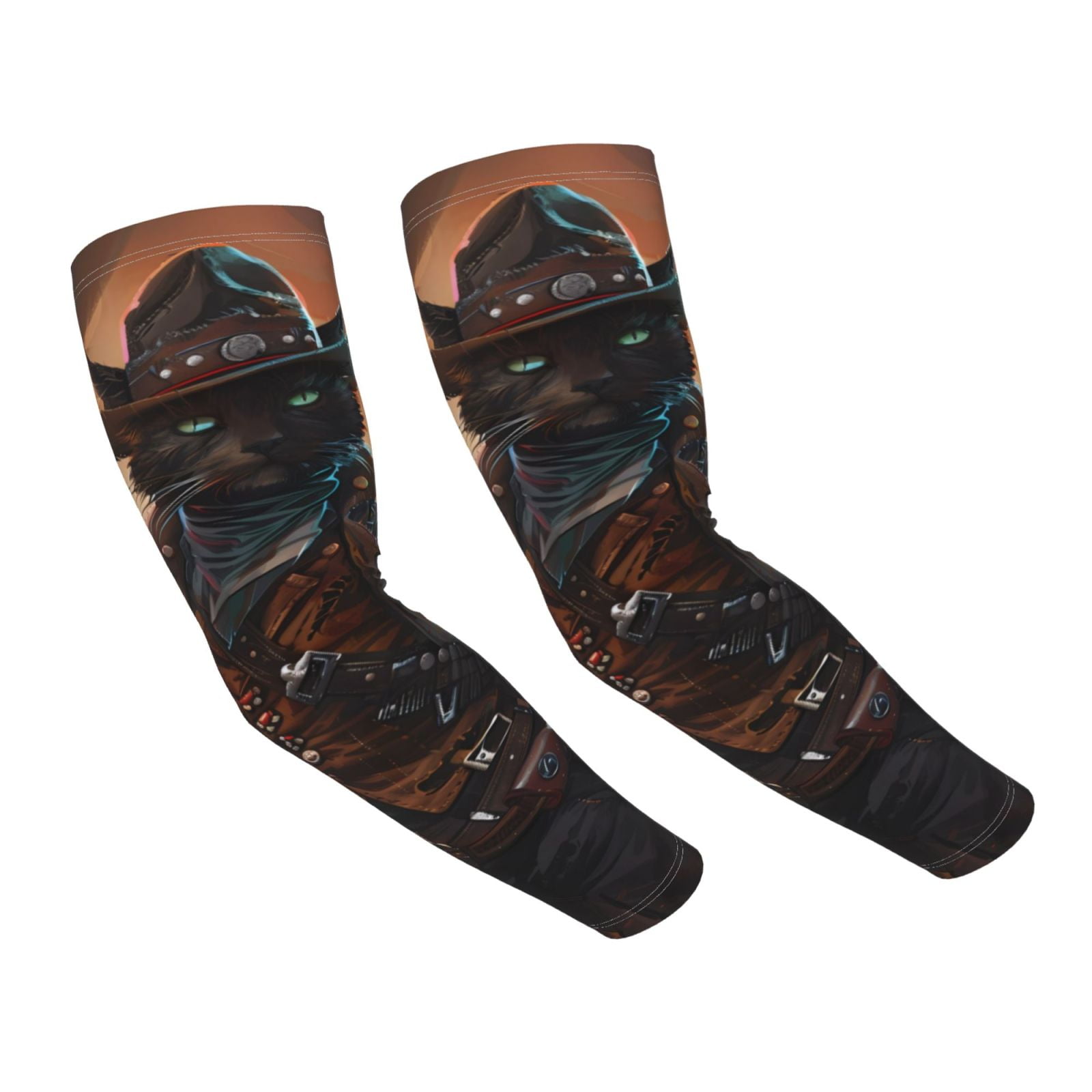 Daiia Steampunk Cowboy Cat UV Sun Protection Arm Sleeves - Cooling ...