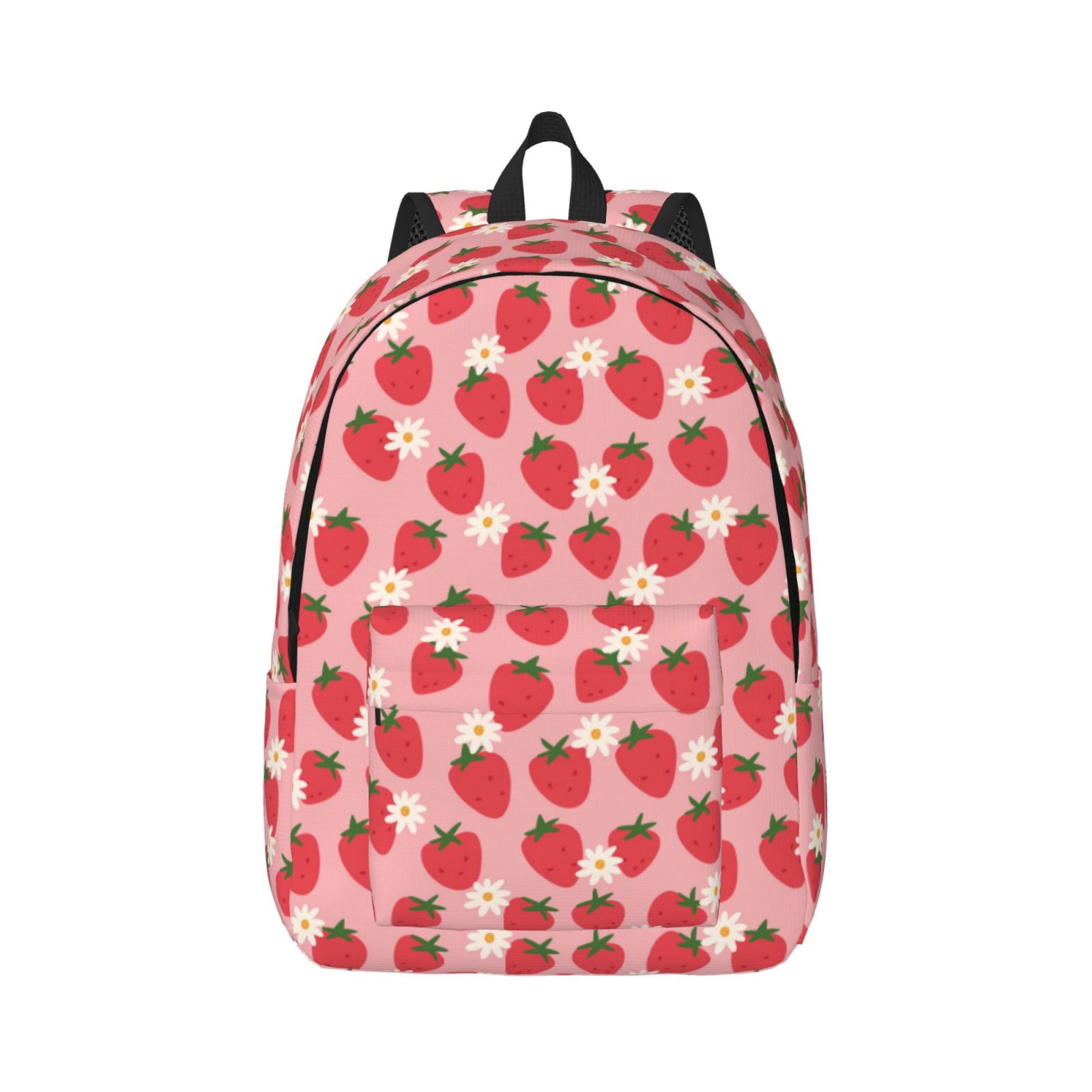 Daiia Strawberry And Flowers Vintage Canvas Backpack for Men and Women ...