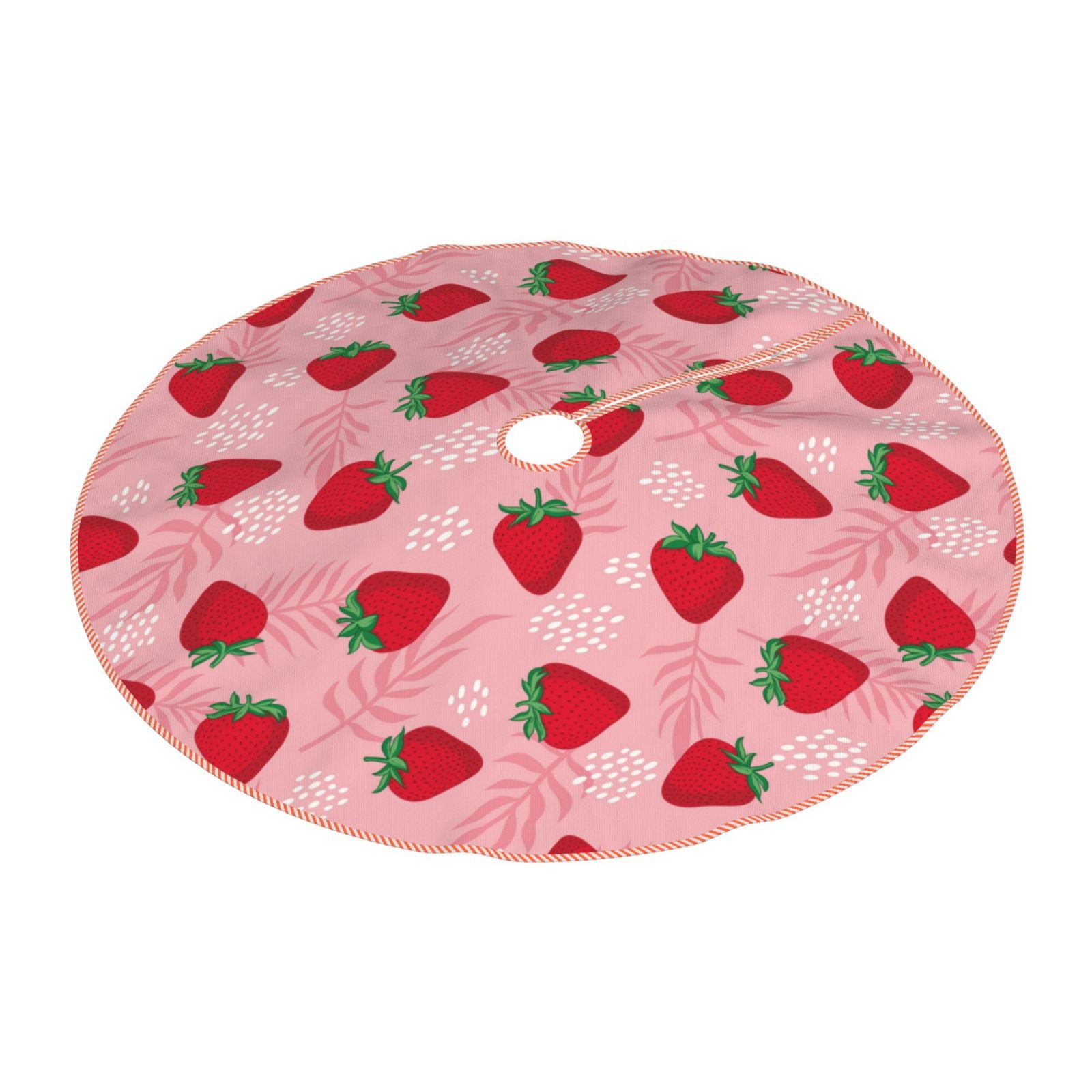 Daiia Strawberry Drawing Merry Christmas Tree Skirt , Xmas Large Lace ...